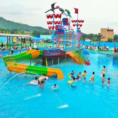 China LANCHAO Fiberglass Pirate Ship Water Park Equipment 18m x 16m with 500kg Capacity and 12-Year Lifespan for sale