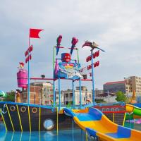 China Pirate Ship Water Slide 18m x 16m Family Play Equipment with 500kg Capacity and 11KW Power for sale