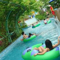 China LANCHAO-LR01 Fiberglass Lazy River Water Park Equipment 30KW Power 100-400m Length Customizable for sale
