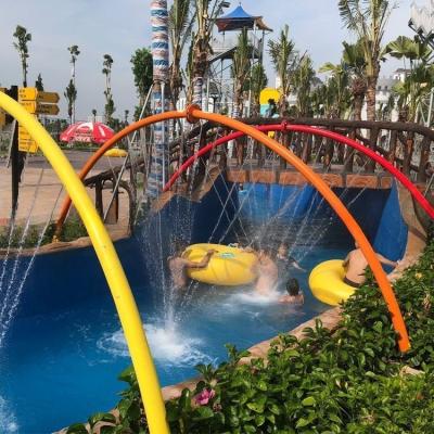 China Custom Lazy River Water Park Equipment 0.8m Depth 30KW Power Fiberglass Construction for sale