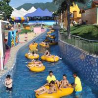 China Customizable Lazy River Water Park Equipment 30KW Power 0.8m Depth Fiberglass Construction for Outdoor Playgrounds for sale