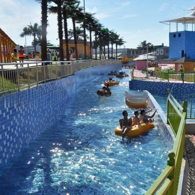 China Commercial Fiberglass Lazy River System for Water Parks | 100-400m Length, 0.8m Depth, 30KW Power for sale
