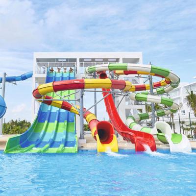 China Fiberglass Water Park Slide for Adults - 8m Height, 500kg Capacity, 26KW Power - Customizable Amusement Equipment for sale