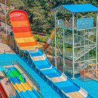 China Water Park Equipment Fiberglass Large Boomerango Water Slide for sale