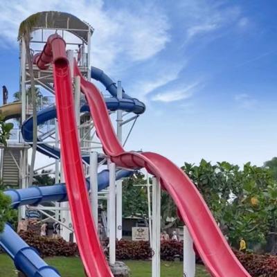 China Commercial Water Park Fiberglass Slide 8m Height 180 Guests/Hour Capacity with 12-Year Lifespan for sale