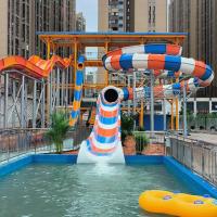 China Amusement Slide Park Swimming Pool Tube Fiberglass Closed Open Spiral Slide Customized for sale