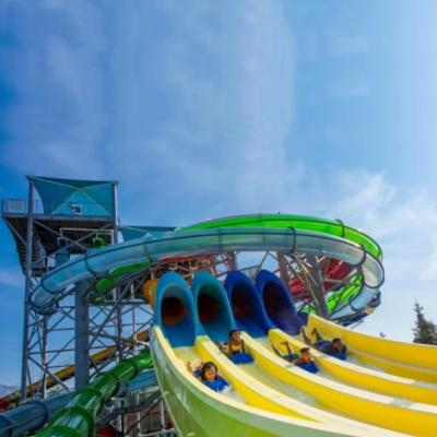 China Aqua Park Fiberglass Mat Racer Water Slide Equipment for sale