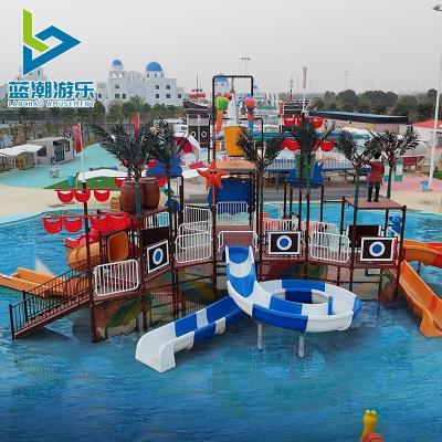 China Water Amusement Park Fiberglass Pirate Slide House For Family for sale