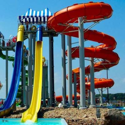 China Outdoor Use Fiberglass Water Slide with Combination Available and Color Customized for Amusement Parks for sale