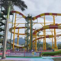 China Rainbow Racer Boomerango Space Bowl Fiberglass Water Slide for Amusement Parks for sale