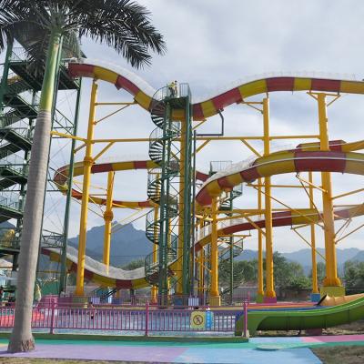 China Rainbow Racer Boomerango Space Bowl Fiberglass Water Slide for Amusement Parks for sale