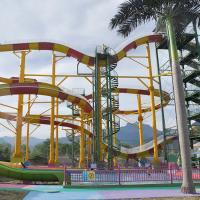 China Rainbow Racer Boomerango Space Bowl Fiberglass Water Slide for Amusement Parks for sale