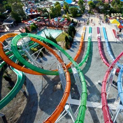 China Transparent Fiberglass Slide for Resort  Large Water Tube for Water Park Loop Slide in Water Parks for sale