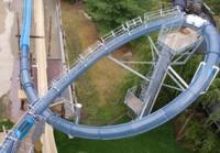 China Transparent Fiberglass Slide for Resort  Large Water Tube for Water Park Loop Slide in Water Parks for sale