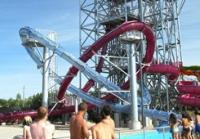 China Transparent Fiberglass Slide for Resort  Large Water Tube for Water Park Loop Slide in Water Parks for sale