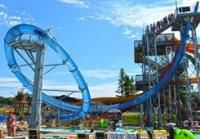 China Transparent Fiberglass Slide for Resort  Large Water Tube for Water Park Loop Slide in Water Parks for sale