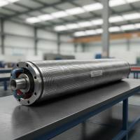 China 42CrMoA Alloy Steel Water Cooled Embossing Roller with Internal Water Cooling and 600-6000mm Length for MDF Wood Panel Hot Press for sale