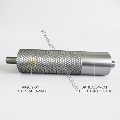 China Laser Engraved Leather Embossing Steel Roller 45# Seamless Pipe HRC 52-58 Chrome Plated Mirror Finish for sale
