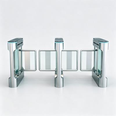 China Hotel Lobbies Swing Turnstile Floor Mounted With RFID Access Control for sale