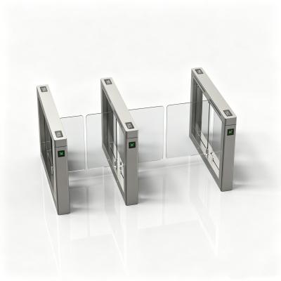 China 304 Brushed Stainless Steel Turnstile Gate Slim Design Adjustable Passage Width for sale