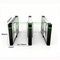 China 1500*110*980mm Optical Speed Turnstile Access Control With Acrylic / Steel Baffle for sale