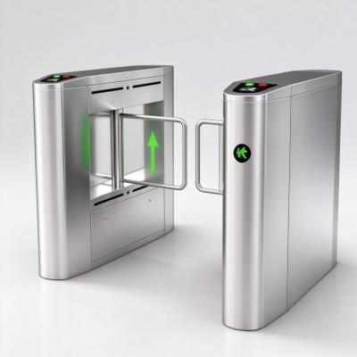 China Swing Turnstile 1.5mm Stainless Steel RFID Ticket Checking Access Gate for Metro Station Entrances for sale