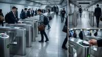 China Swing Turnstile 1.5mm Stainless Steel RFID Ticket Checking Access Gate for Metro Station Entrances for sale