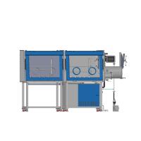 China Operating surface tilted 10mm safety tempered glass window Inert gas glove box 745 Kg for sale