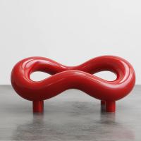 China Red Abstract Metal Sculpture 120CM Stainless Steel Painted Finish for Gallery Exhibition for sale
