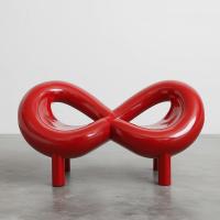 China Red Abstract Metal Sculpture 120CM Stainless Steel Painted Finish for Gallery Exhibition for sale