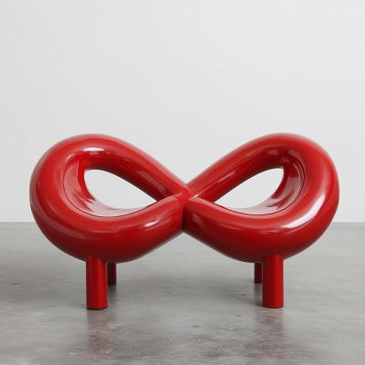 China Red Abstract Metal Sculpture 120CM Stainless Steel Painted Finish for Gallery Exhibition for sale