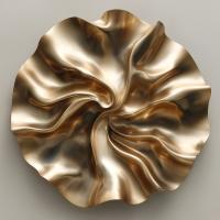 China Rould Bronze Relief Sculpture Minimalist 3D Metal Wall Art 70CM for Hotel Decoration for sale
