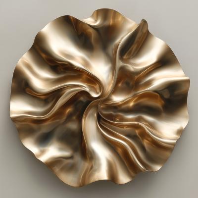China Rould Bronze Relief Sculpture Minimalist 3D Metal Wall Art 70CM for Hotel Decoration for sale