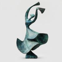 China Green Patina Bronze People Art Figure Statue 30CM for Hotel Decoration for sale