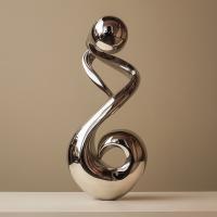 China Abstract Mirror Polished Stainless Steel Sculpture 32CM H Customizable Contemporary Art for sale