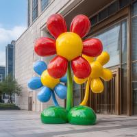 China Bright Coloured Flower Metal Sculpture Modern Art 280CM H Customized Stainless Steel for sale