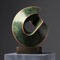 China Modern Abstract Patina Bronze Art Sculpture 35CM Custom for Hotel Decor for sale