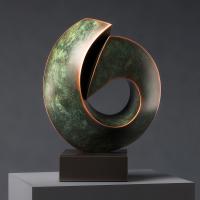 China Modern Abstract Patina Bronze Art Sculpture 35CM Custom for Hotel Decor for sale