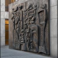 China Custom Classical Bronze Relief 3D Metallic Wall Sculpture For Museum Decoration for sale