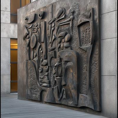 China Custom Classical Bronze Relief 3D Metallic Wall Sculpture For Museum Decoration for sale