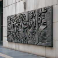 China Custom Classical Bronze Relief 3D Metallic Wall Sculpture 120CM H for Museum Decoration for sale