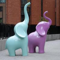 China Life Size Calf Elephant Fiberglass Resin Garden Sculpture 130cm H for Landscape Decoration for sale