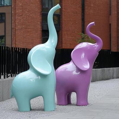 China Life Size Calf Elephant Fiberglass Resin Garden Sculpture 130cm H for Landscape Decoration for sale
