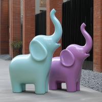 China Life Size Calf Elephant Fiberglass Resin Garden Sculpture 130cm H for Landscape Decoration for sale