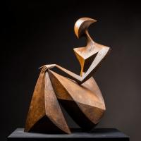 China Abstract Bronze Female Figure Statue Art Sculpture 30CM H for Hotel Decor for sale