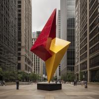 China Large Stainless Steel Lightning Sculpture 600cm H Painted Finish Outdoor Art for sale