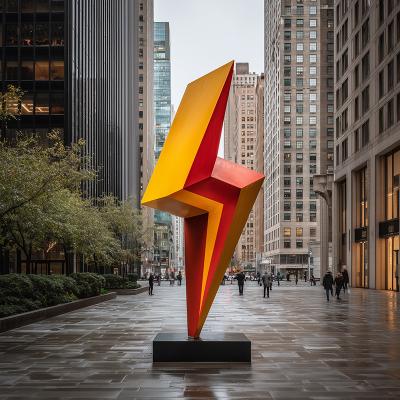 China Large Stainless Steel Lightning Sculpture 600cm H Painted Finish Outdoor Art for sale