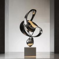 China Mirror Polished Stainless Steel Abstract Sculpture 180cm H for Hotel Lobby Decoration for sale