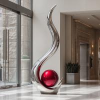 China Stainless Steel Flame Sphere Sculpture 250cm H Customizable Hotel Art for sale