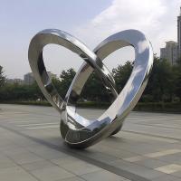 China Custom Stainless Steel Ring Sculpture 180cm H Mirror Polished Public Art for sale